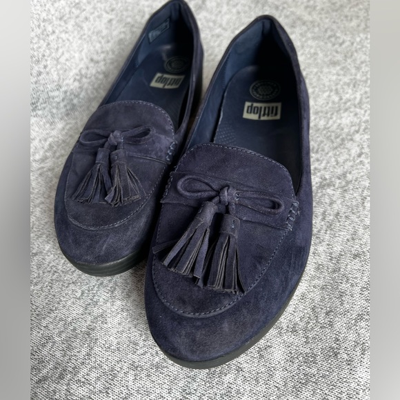 Fitflop | Shoes | Fitflop Blue Suede Loafer With Tassel 85 | Poshmark